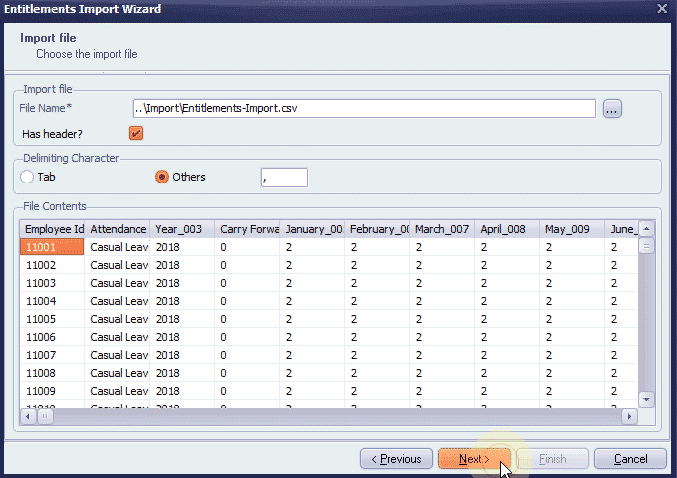 How to import Leave Entitlements from Excel Sheets - Lenvica HRMS
