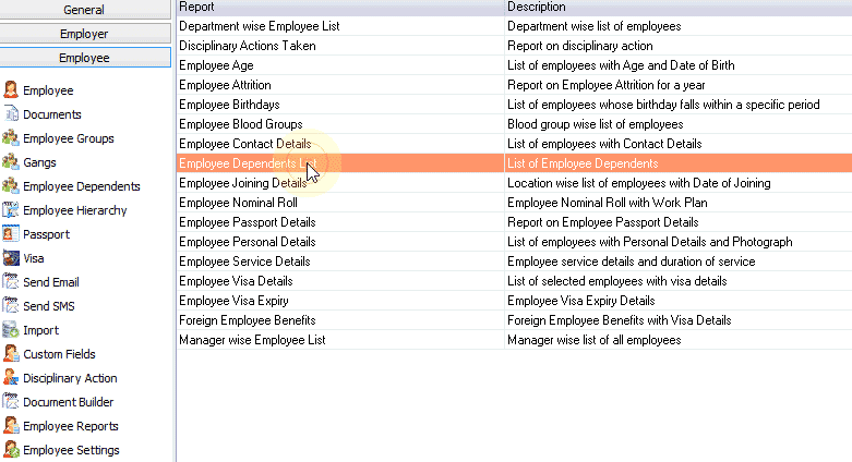 Employee Dependents - Lenvica HRMS